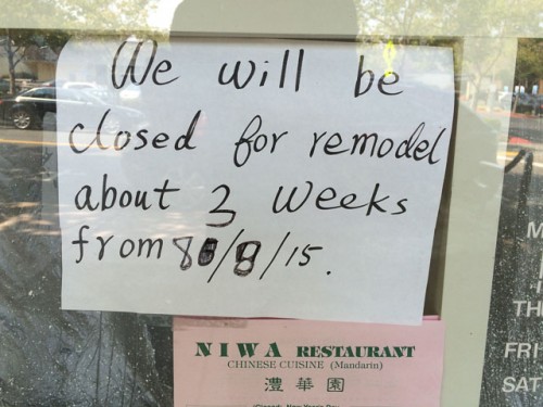 Niwa Restaurant Getting Remodeled in Orinda – Reopening in Late August ...