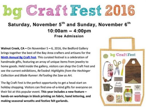 bg Craft Fest this Weekend at Bedford Gallery in Walnut Creek – Beyond ...