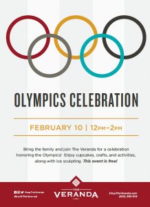Olympics Celebration at The Veranda in Concord Feb 10th – Beyond the Creek