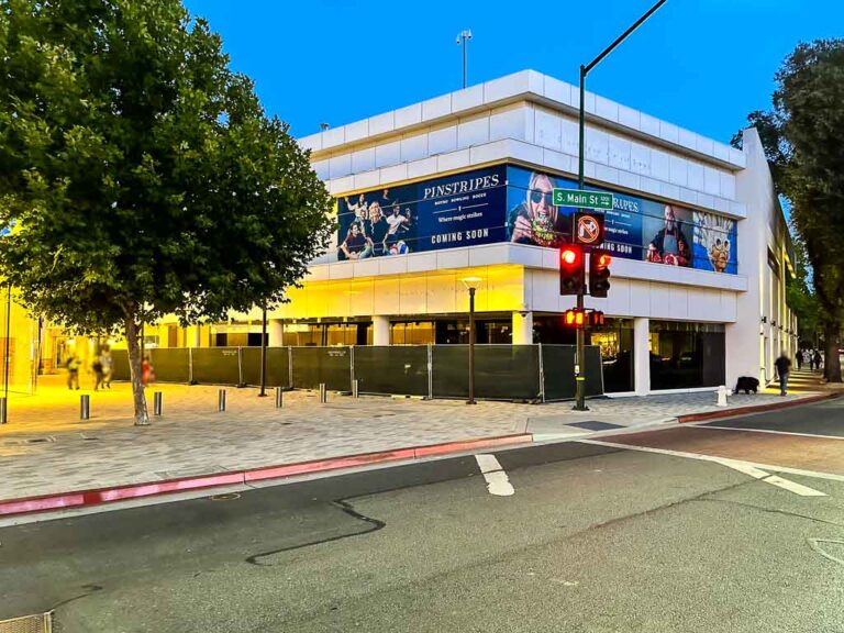 Pinstripes “Coming Soon” Signage Up at Broadway Plaza in Walnut Creek ...